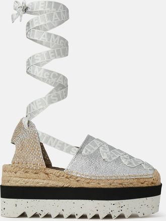 Stella McCartney Gaia Platform Espadrilles, Woman, Silver, Size: 35