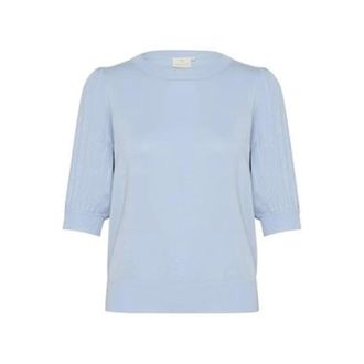 Kaffe Chambray Strickpullover Top - - Knitwear - Damen - Blau - S