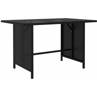 vidaXL Vidaxl - Garten-Esstisch Schwarz 110x70x65 cm Poly Rattan