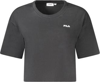 Fila Femme, Tops, Noir, Taille: 42 FR T-shirt Noir en Coton avec Imprim&eacute;