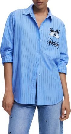 Desigual CAM_MICKYSTRIPES, 5055 Marea Blue, XS