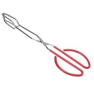 BESTONZON Scherenzange Edelstahl Lebensmittelkuchen Scherenzange Gummigriff Holzkohlezange Clipklemme f&uuml;r Picknick-Grill Drau&szlig;en