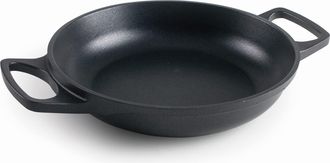 Lacor 25161 - Mini Aluminiumguss Aluminium Paella Scheibe 100% frei PFOA, Antihaft-Doppelschicht, geeignet für Induktion, Ø 20 x 4,5cm, Schwarz