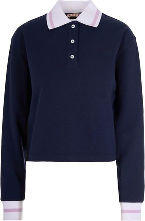 Marni Femme, Tops, Bleu, Taille: 36 FR Polo &agrave; Logo Brod&eacute;