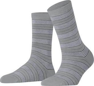 Falke Stripe Uniform W So coton fantaisie 1 paire, Chaussettes Femme, Gris Silver 3203, 35-38