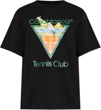 Casablanca Homme, Tops, Noir, Taille: 2XL T-shirt graphique Tennis Club