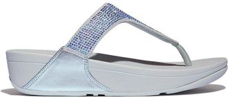FitFlop Womens Lulu Crystal Embellished Toe-Post Sandals, blau, 43 EU