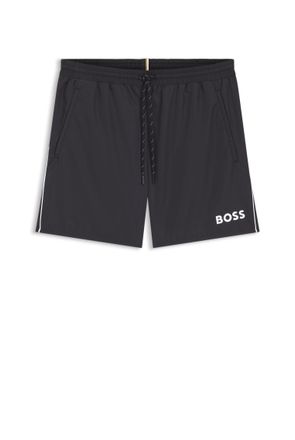 BOSS Herren Starfish Schnell trocknende Badeshorts mit Logo-Print Schwarz001 XXL