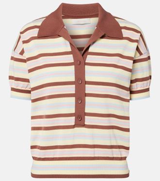 Faithfull The Brand Polo Sable ray&eacute; en coton m&eacute;lang&eacute;