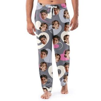 Generic Pantalon de pyjama personnalis&eacute; pour homme, pantalon de pyjama photo personnalis&eacute; avec votre visage ou animal de compagnie, pantalon de pyjama photo p