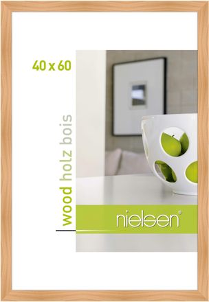 Nielsen Design Bilderrahmen, 40 x 60 cm, Holz, Birke, Posterrahmen zum Aufhängen im Hoch- & Querformat, Echtglas, Essential