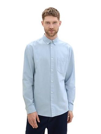 Tom Tailor Chemise pour Homme, 35960 - Chambray Bleu Clair, XXL