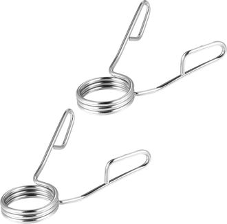 Milisten 2 Stück Federklemmen für Hantelstange aus Edelstahl Rutschfeste Klemmverschlüsse für 50mm Gewichtheberstangen Powerlifting Fitness Zubehör