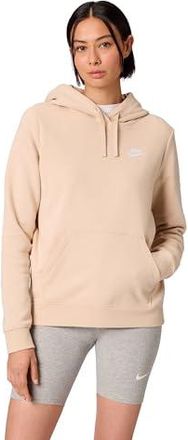 Nike Pull à capuche en polaire Club pour femme, Sanddrift/Blanc, Large