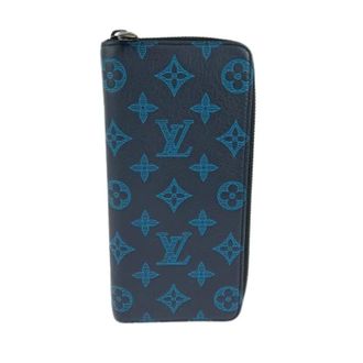 Louis Vuitton Pre-owned Zippy Wallet Vertical Monogram Shadow Kalbsleder Lange Geldb&ouml;rse - - Pre-owned - Herren - Blau - ONE SIZE