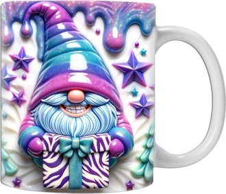Generic Weihnachtszwerg-Tasse, Kaffeetasse, Gnome, Gartentasse aus Keramik, -Gnom-Tasse, bunte Zwerge mit Boxen, Kaffeetasse 350 ml f&uuml;r einen coolen Geburtsta