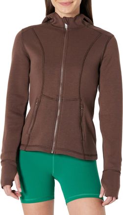 Amazon Essentials Active Damen Damen Fitted Active Sweat Zip Jacke mit Kapuze, Rich Hazel, XXL