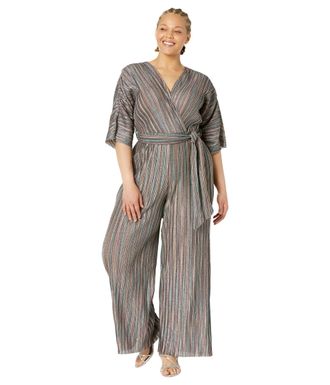 Little Mistress Damen Plisse Ausgestellter Jumpsuit, Mehrfarbig, 42