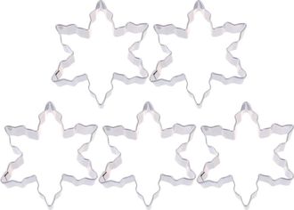 Amosfun 5 St&uuml;ck Schneeflocke Form Ausstechformen Edelstahl Fondant Form Weihnachten DIY Kekse Form K&uuml;che Backwerkzeug Keks Form Kuchenform Zubeh&ouml;r f&uuml;r Haus B&auml;