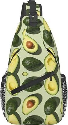 Generic Durable Sacoche Homme Bandouliere Motif avocat vert Sac Bandouli&egrave;re Mode Sac DEpaule pour Voyage Homme Camping