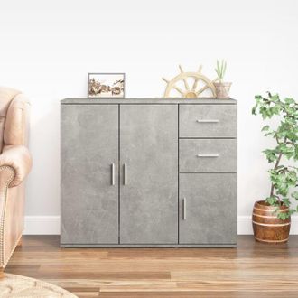 vidaXL Buffet Gris b&eacute;ton 91x29,5x75 cm Bois ding&eacute;nierie Vidaxl