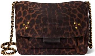 Jerome Dreyfuss Femme, Sacs, Brun, Taille: ONE Size Sac bandouli&egrave;re en cuir marron avec rabat