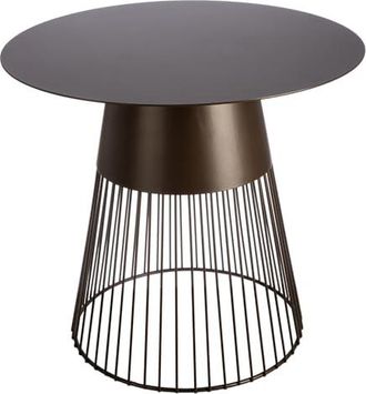 Gilde Beistelltisch Glarus - rund - Metall - Dunkelbraun - matt - Höhe 45cm x Ø 50cm - Tisch für den Wohnzimmer