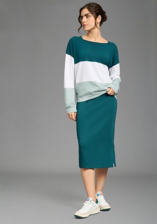 Kangaroos 2-in-1-Kleid KANGAROOS, Damen, Gr. 32/34, N-Gr, petrol, Jersey, Obermaterial: 50% Baumwolle, 50% Modal. Kleid: 100% Baumwolle, wadenlang, Kleider, mit