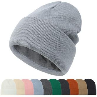 Dreshow Bonnet en Tricot Chaud pour Hommes et Femmes Bonnets Dhiver Unisexes Beanie Dhiver Extra Chaud pour le Temps Froid