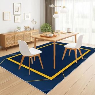 Generic Sombre Lavable en Machine Tapis Salon Minimaliste Moderne g&eacute;om&eacute;trique, 120 x 180 cm Doux Tapis de Sol Pelucheux Dessous Antid&eacute;rapant, Entree Interieur
