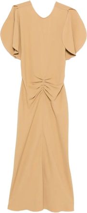 Victoria Beckham Kleid mit Flatter&auml;rmeln - Gelb