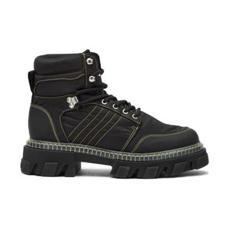 Ganni Schwarze Profilsohle Schn&uuml;rstiefel - - Shoes - Damen - Schwarzk - 39 EU
