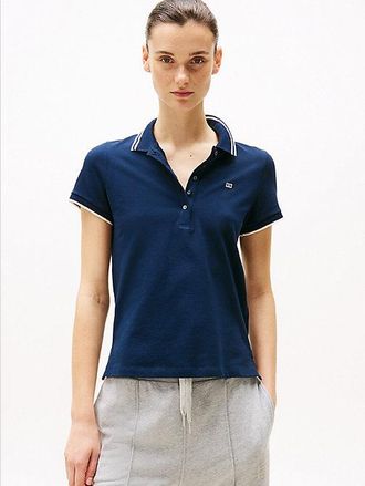 Tommy Hilfiger Polo ajusté à drapeau contrasté
