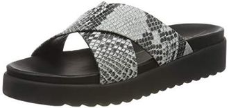 Buffalo Femme Javia Sandale Plate, Noir/Blanc, 36 EU