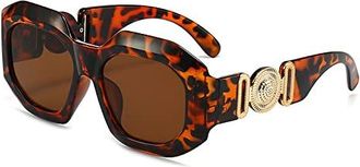 Generic Lunettes de soleil vintage irrégulières pour femmes dégradé lunettes de soleil nuances féminines, Thé léopard, Taille unique