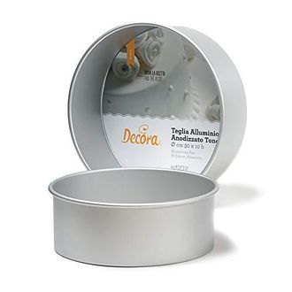 Decora 0062615 Professionelle runde Backform Ø 35 x 10 h cm, Aus eloxiertem Aluminium, Ohne Schweißpunkte, Professionelles Design