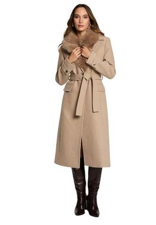 Morgan 252-GPEAKS Manteau, Beige M, 38 Femme