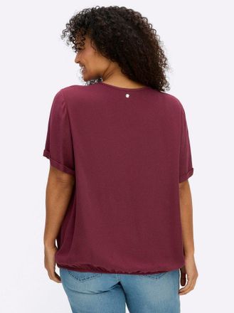 Sheego Klassische Bluse Tunika Kurzarm