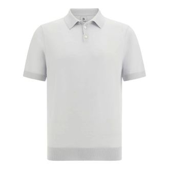 Boggi Milano Homme, Pulls, Bleu, Taille: 2XL Polo en maille de laine m&eacute;rinos