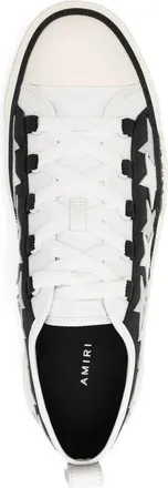 Amiri Star-Embellished Calf Leather Sneaker - Black