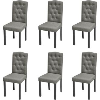 vidaXL Vidaxl - Chaises &agrave; manger lot de 6 gris tissu