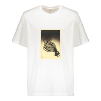 OAMC Geripptes Baumwoll-T-Shirt mit R&uuml;ckenlogo - - Tops - Herren - Wei&szlig; - S