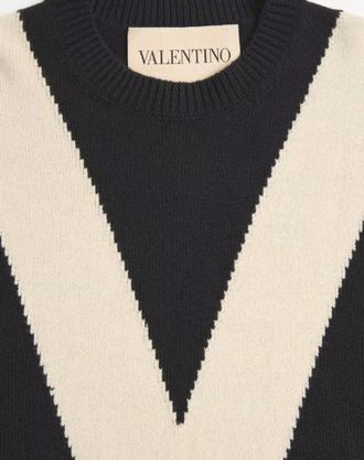 Valentino Garavani V-Stripe Knit Sweater - Black
