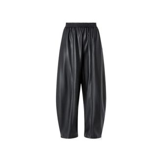 Pinko Pinko, Femme, Pantalons, Noir, Taille: 40 FR Pantalon Effet Ballon Aspect Cuir
