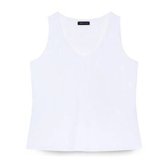 Fiorella Rubino Jersey-Top mit V-Ausschnitt - - Tops - Damen - Wei&szlig; - XL