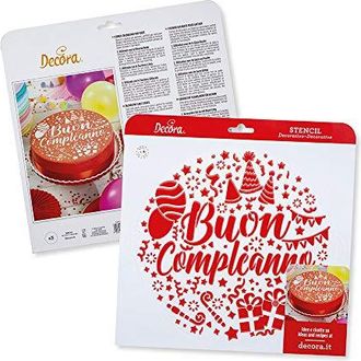 Decora 9270930 SCHABLONE BUON COMPLEANNO Ø 25 CM