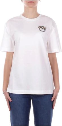 Pinko Pinko, Femme, Tops, Blanc, Taille: 42 FR T-shirt Logo Avant