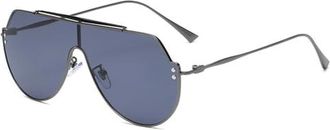 Generic Lunettes de soleil surdimensionnées avec monture en alliage pour homme et femme, gris, Taille unique