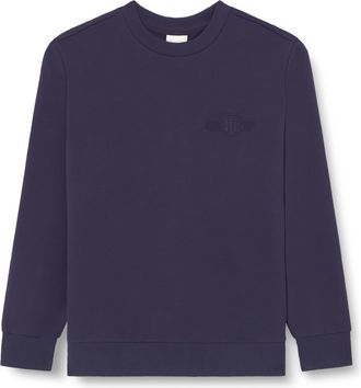 GANT Herren Reg Tonal Shield C-Neck Sweatshirt, Evening Blue, 5XL EU