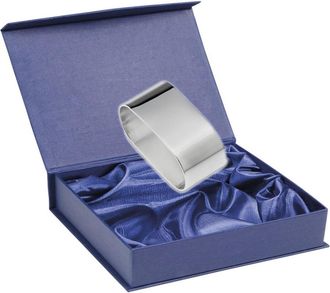 Silberkanne Serviettenring Glatt Oval (5,5x2,5 cm) | Premium Silber Plated versilbert | F&uuml;r Stoffservietten | Inkl. Geschenkbox